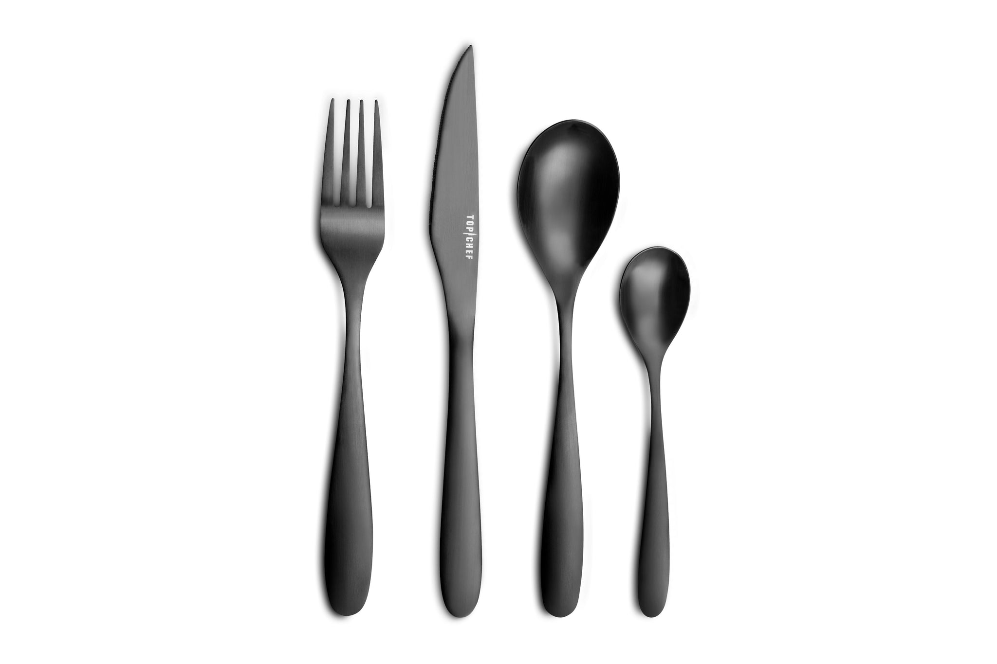 Ménagère 16 pièces PVD Noir Mat - Top Chef - Élégance et durabilité
